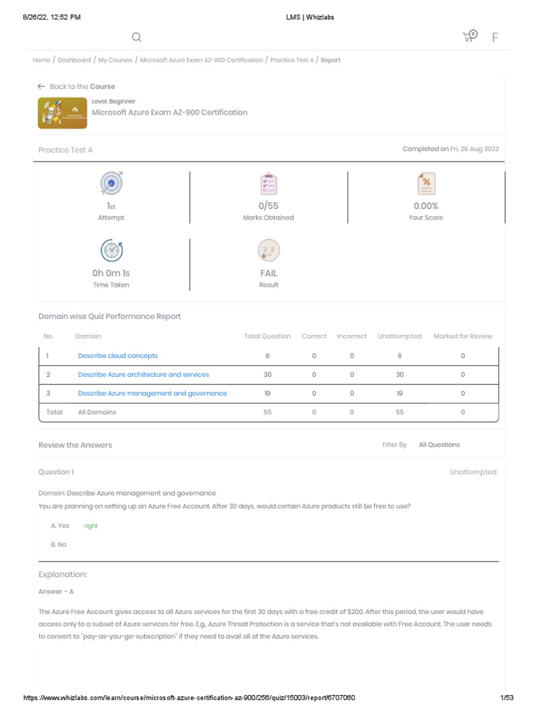 AZ-900 - Practice Test 4 | PDF