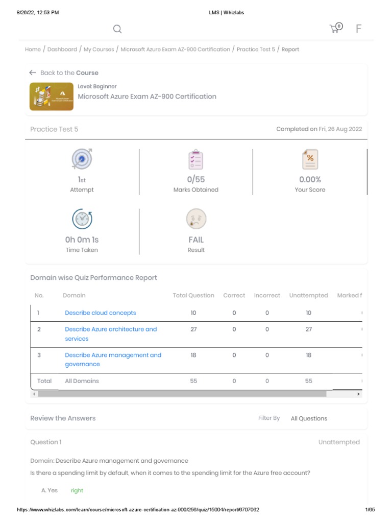 AZ-900 - Practice Test 5 | PDF
