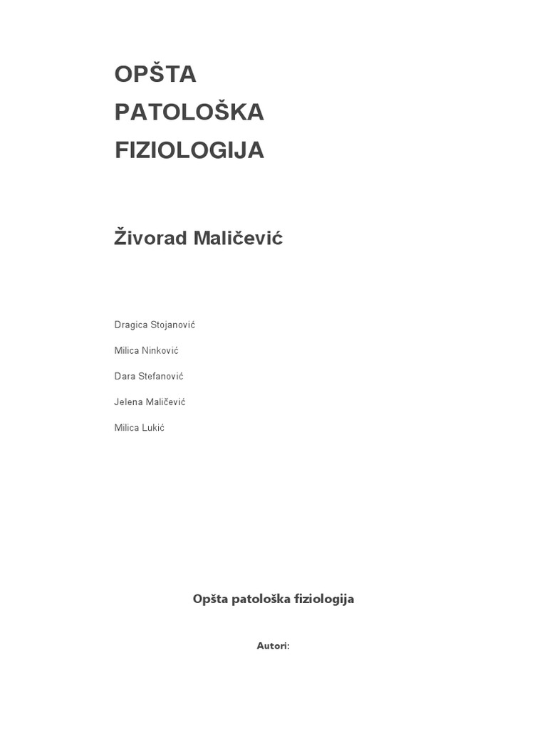 Opsta Patoloska Fiziologija - Učbenik | PDF