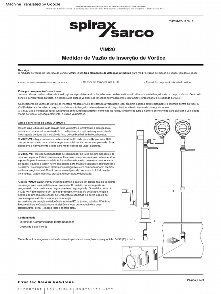Vim20 Ti P339 07 Portugues | PDF | Medição de fluxo | Descarga (hidrologia)