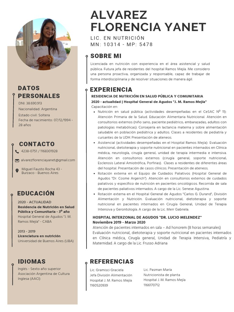 CV Alvarez Florencia Yanet | PDF