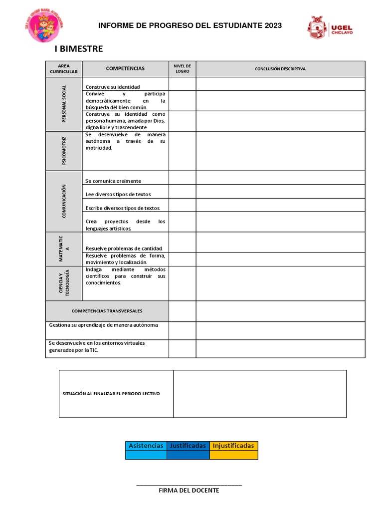 INFORME DE PROGRESO (Plantilla | PDF