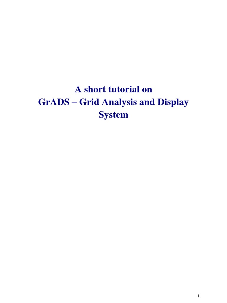 Advanced GrADS Manual | PDF