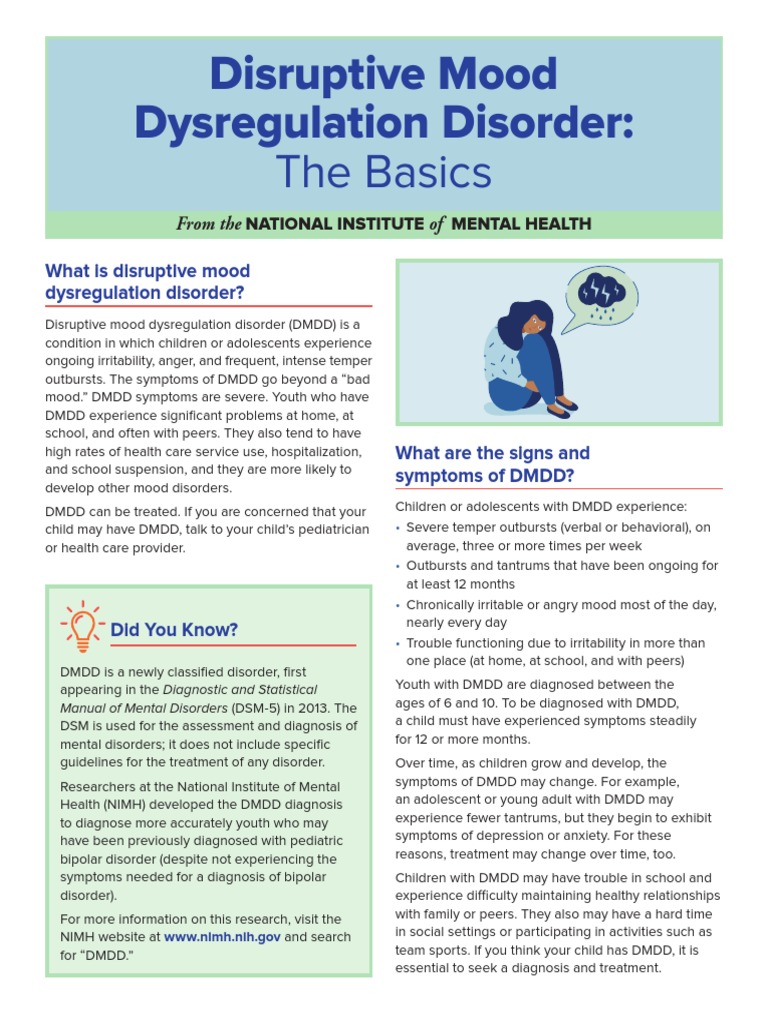 Disruptive Mood Dysregulation Disorder The Basics | PDF | Mental ...