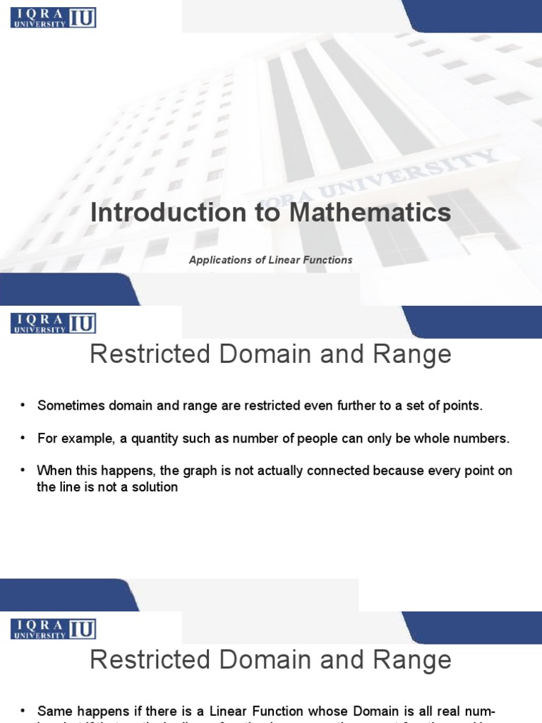 Introduction To Mathematics: Applications of Linear Functions | PDF