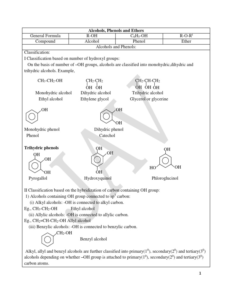 Alcohols Phenols and Ethers | PDF | Aldehyde | Ethanol