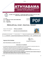 Sathyabama CSE Data Science Arrear Hall Ticket | PDF