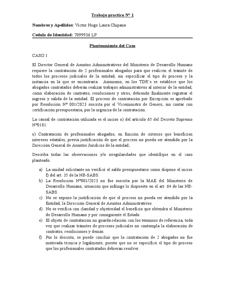 1.victor Hugo Laura Chipana | PDF | Finanzas y dinero | Derecho