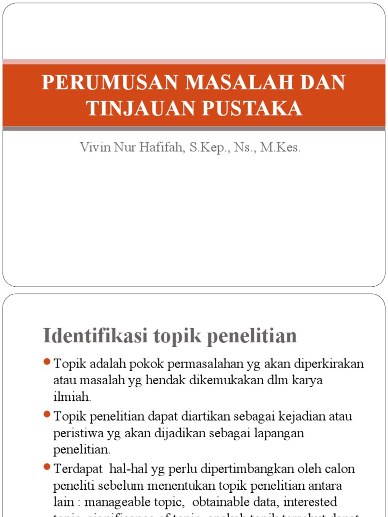 Perumusan Masalah Dan Tinjauan Pustaka Pdf
