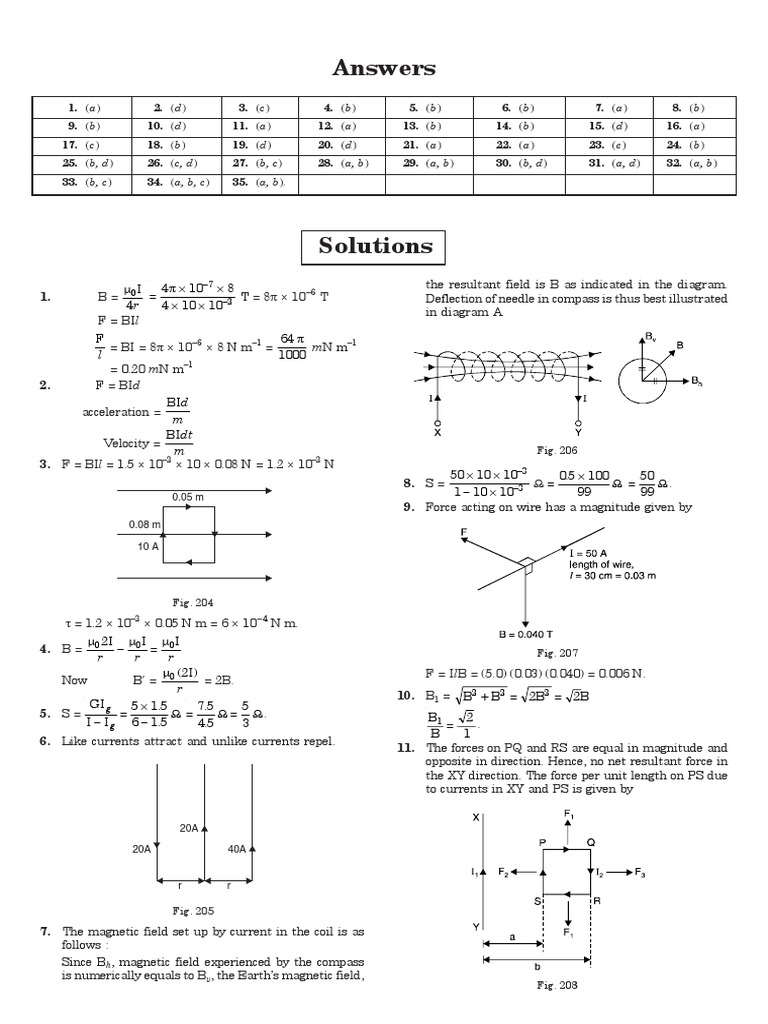 Physics Answer Key + Solution | PDF