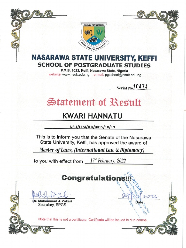 Masters Result | PDF