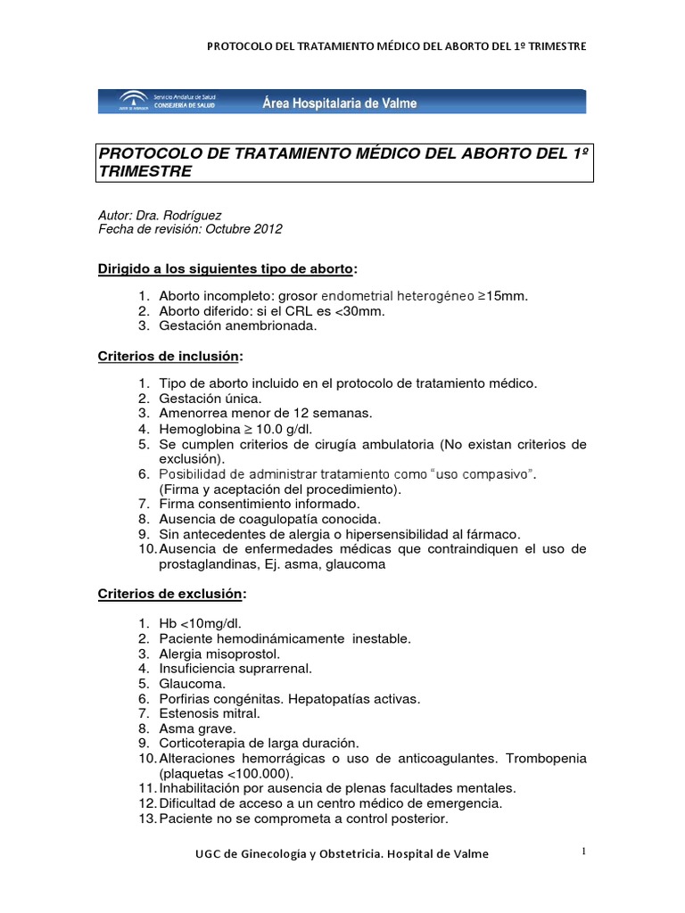 Protocolo Tto Medico Aborto | PDF | Salud maternal | Salud sexual