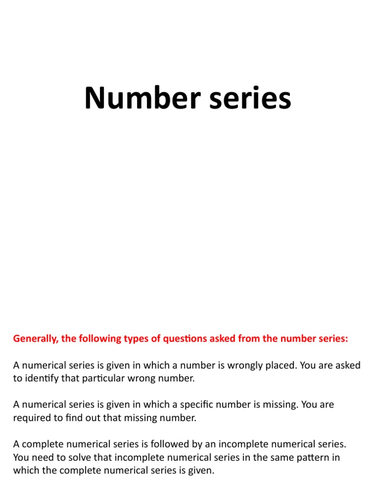 Number Series | PDF