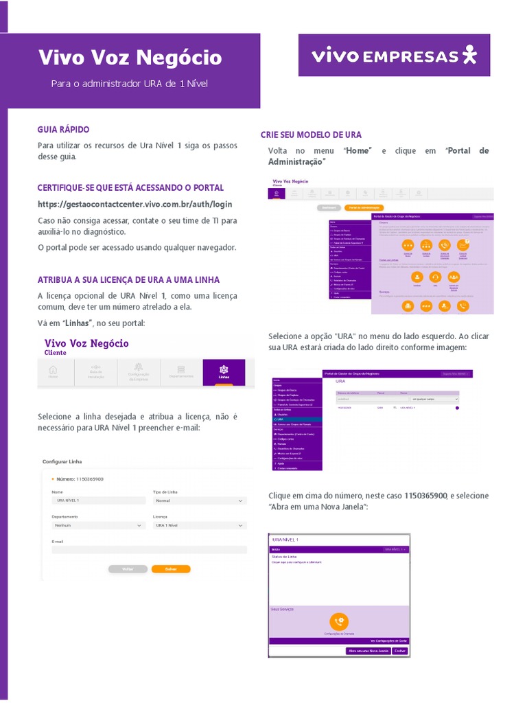 Configurando Sua Ura Do Vivo Voz Negócio | PDF