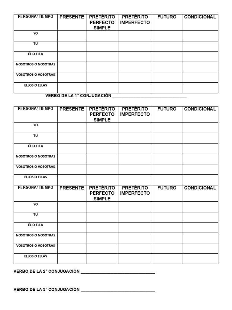 Conjugación de Verbos en Español | PDF | Artes del Lenguaje y Comunicación