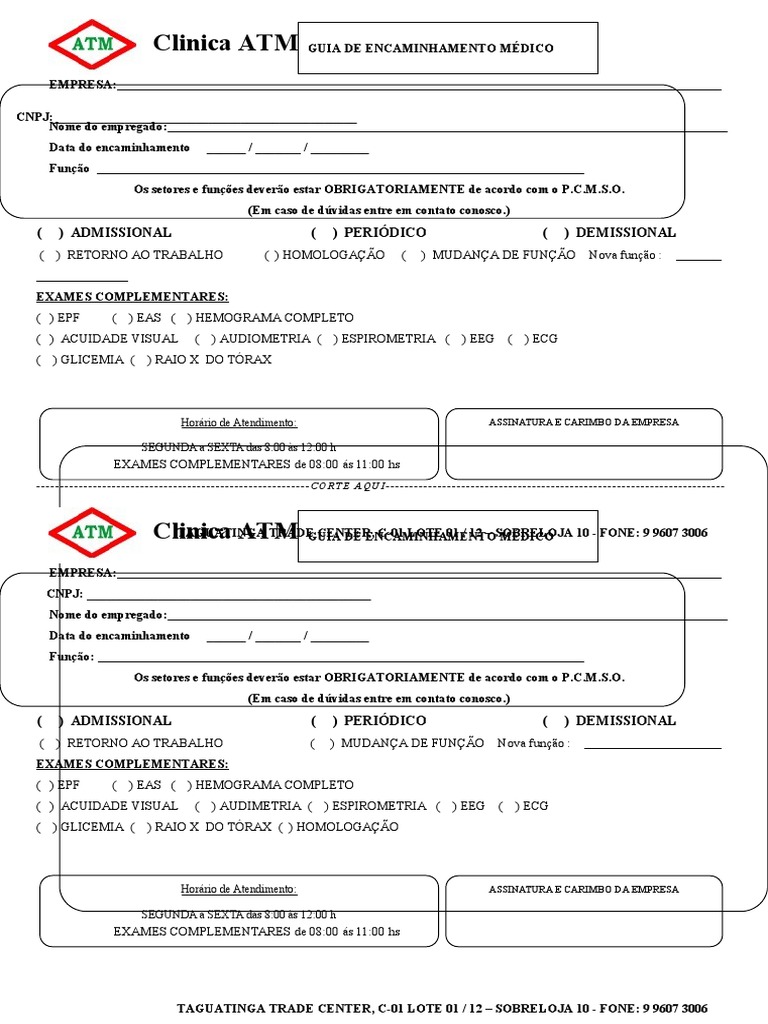 Encaminhamento Modelo | PDF | Exames médicos