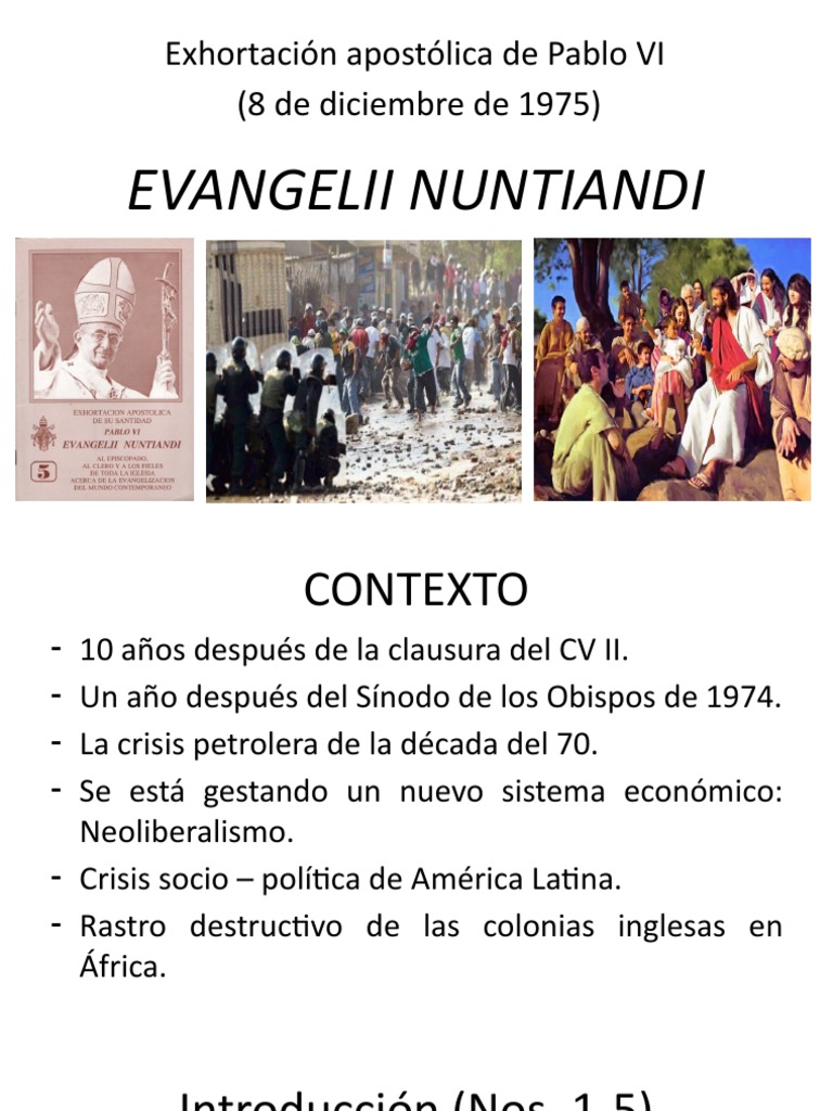 Evangelii Nuntiandi: La Evangelización Hoy | PDF | Historia | Religión ...