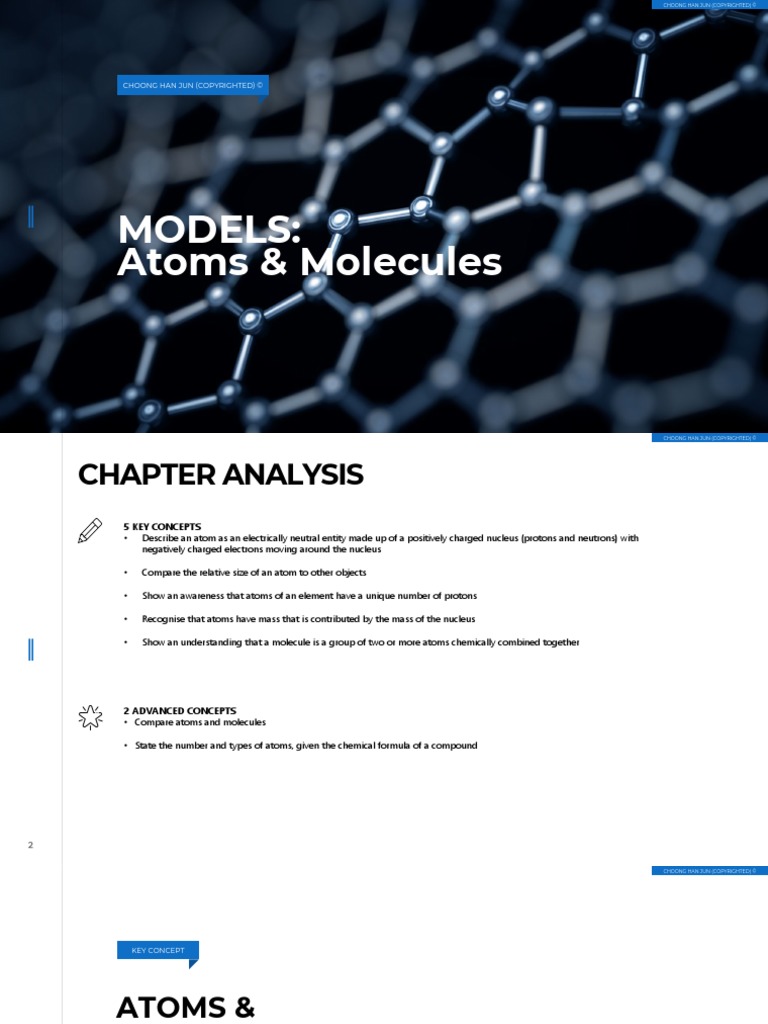 (SCI) Chapter 8 - Atoms and Molecules | PDF | Atoms | Proton
