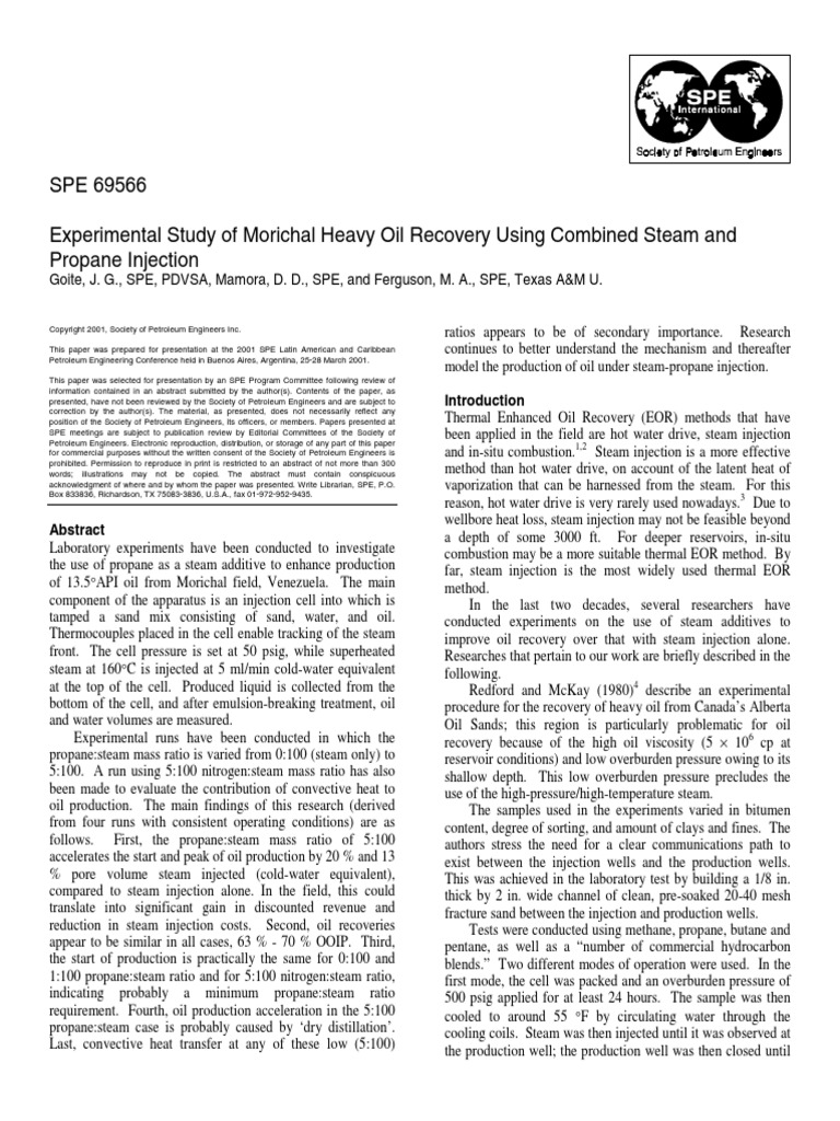 Experimental Study of Morichal Heavy Oil Recovery Using Combined Steam ... Experimental Study of Morichal Heavy Oil Recovery Using Combined Steam ...