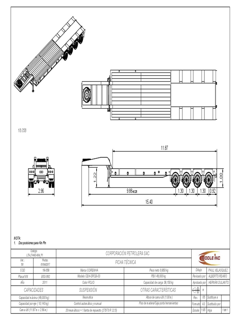 06 Cama Baja de 4 Ejes | PDF