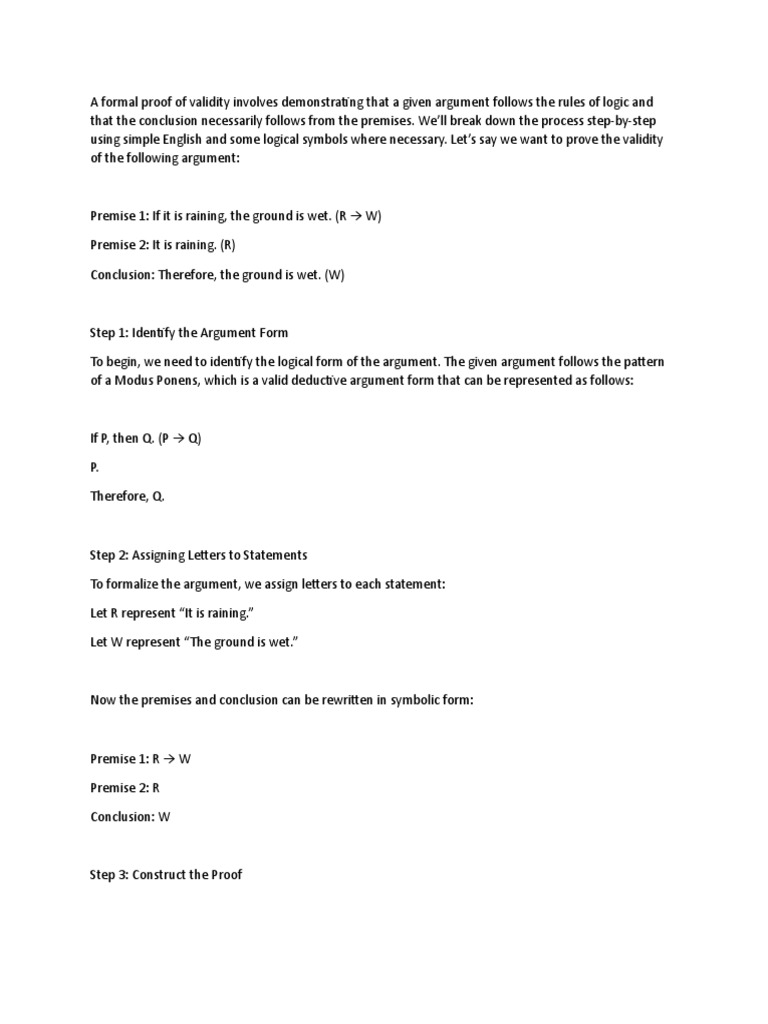 Formal Proof of Validity | PDF