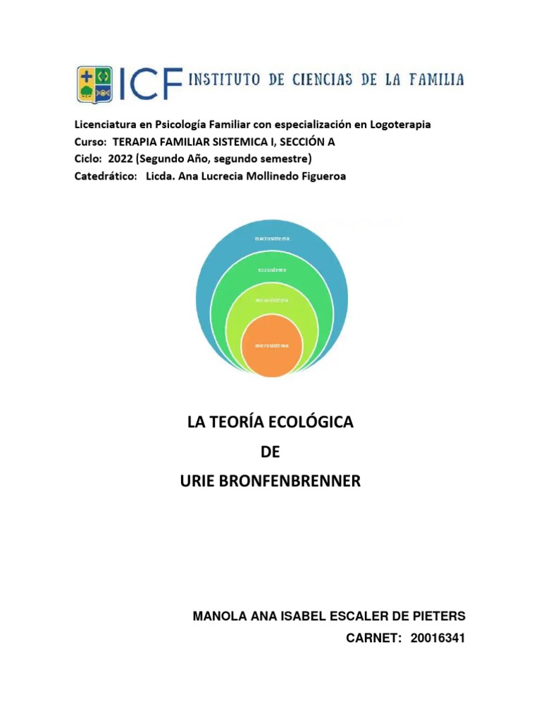 MODELO DE BRONFENBRENNER | PDF | Sicología | Familia