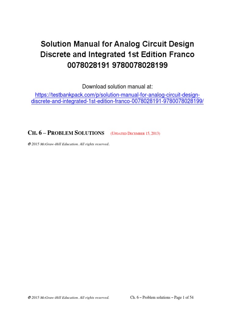 Solutions for Analog Circuit Design | PDF | Computing | Electronics