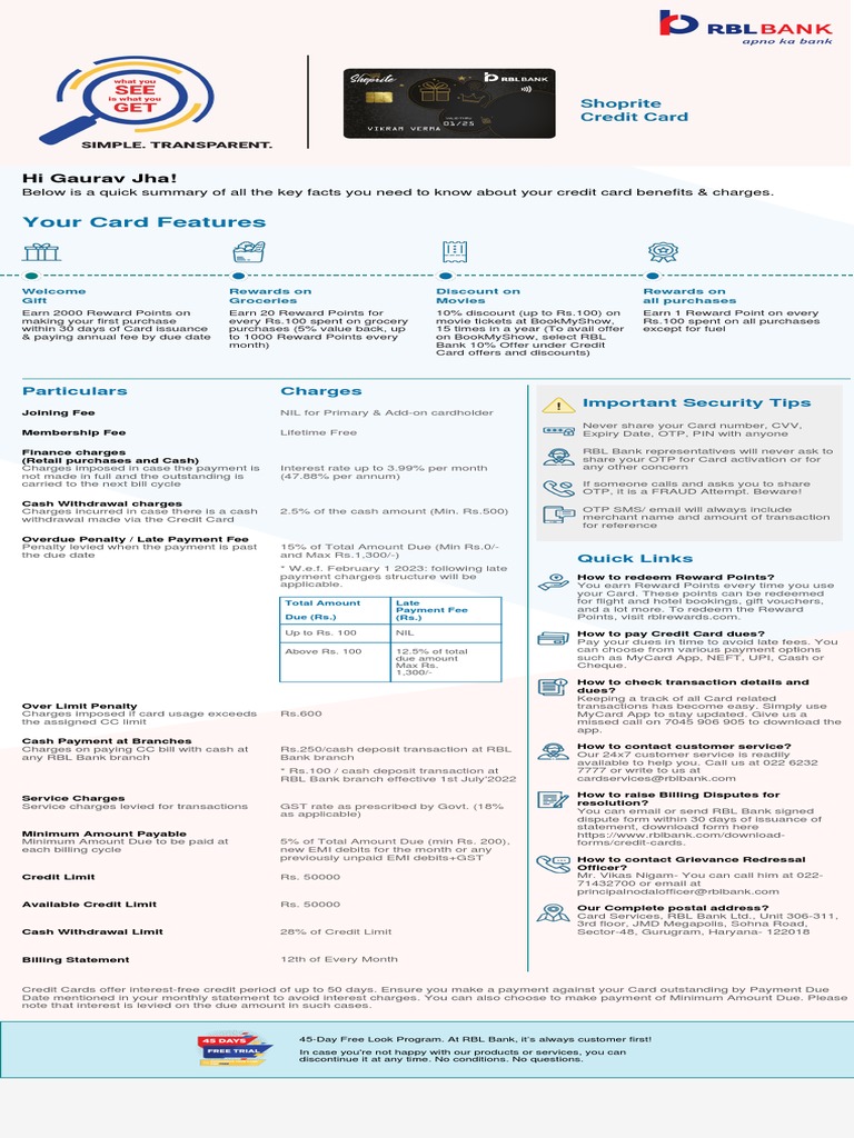 Shoprite | Download Free PDF | Credit Card | Personal Finance