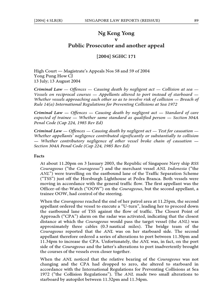 NG Keng Yong V Public Prosecutor (2004) 4 SLR (R) 89 | PDF | Justice ...