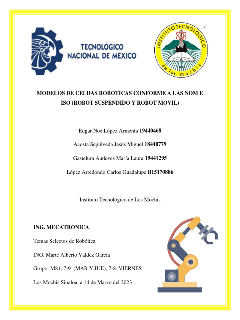 Modelos de Celdas Roboticas Conforme A Las Nom e Iso | PDF