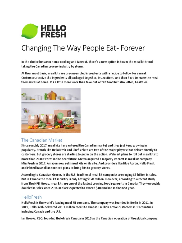 Case Study - Hello Fresh | PDF