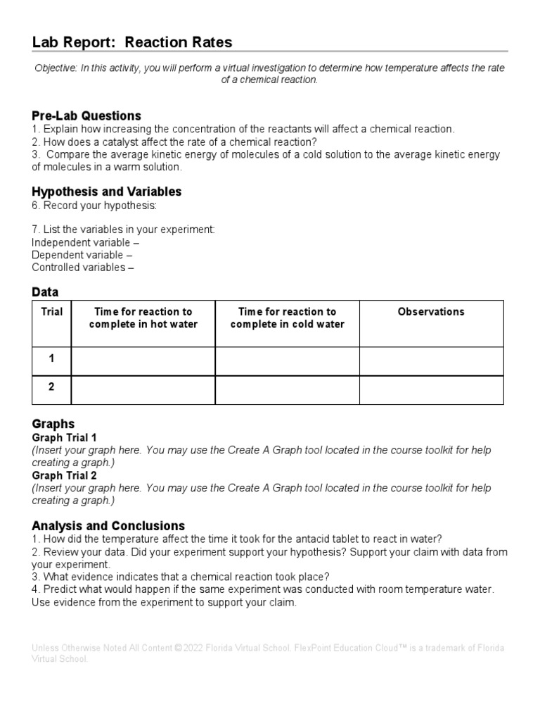 6.05 - Reaction Rates | PDF