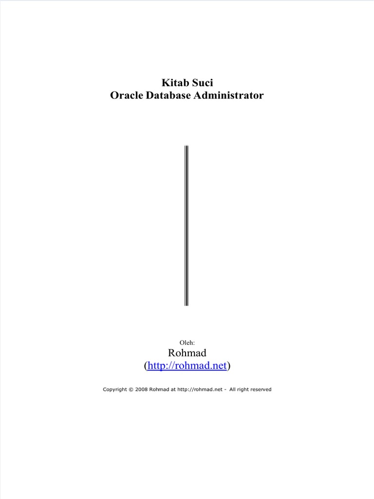 Kitab Suci Oracle Database Administrator | PDF