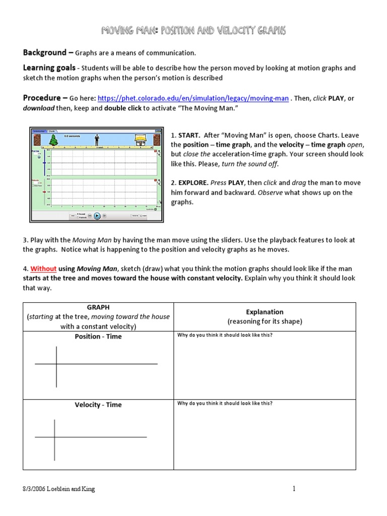 Moving Man Lab | PDF | Velocity