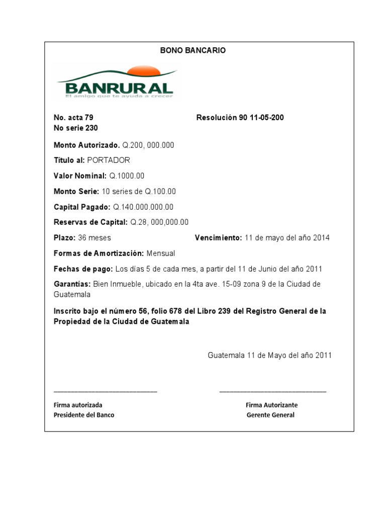 Bono Bancario | PDF | Guatemala | Ley de fideicomiso