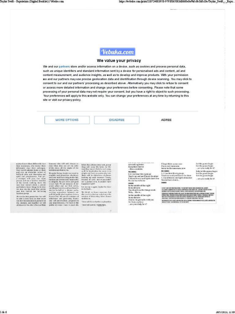 Taylor Swift - Reputation (Digital Booklet) | PDF | Http Cookie | Privacy