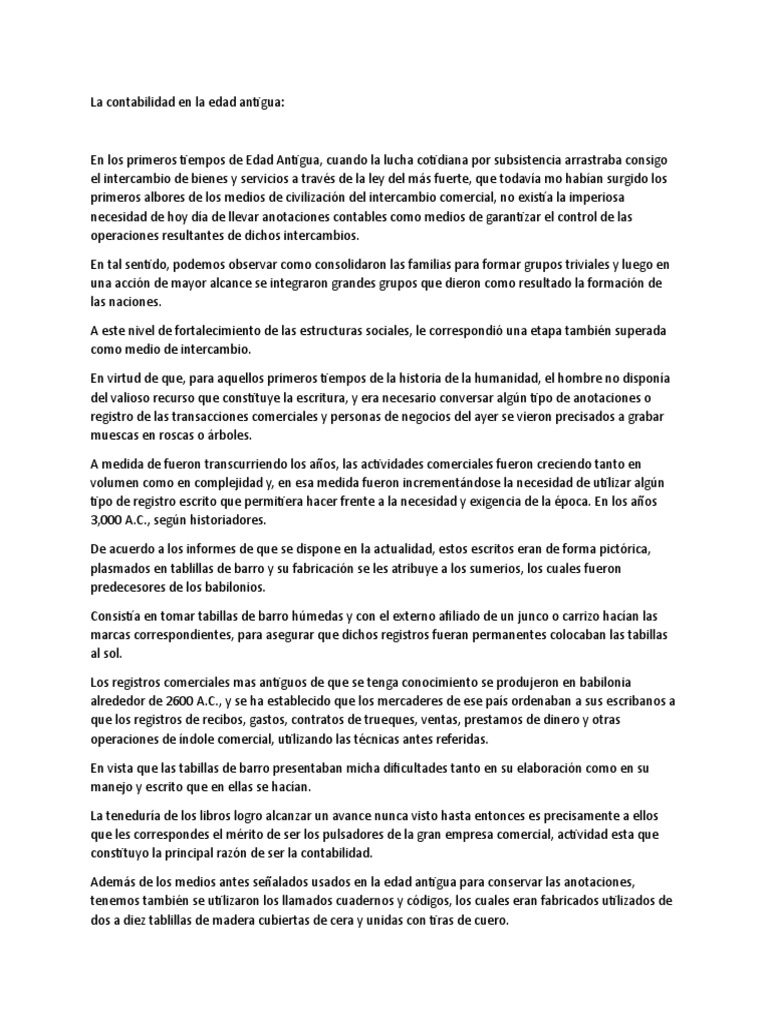 La Contabilidad en La Edad Antigua | PDF La Contabilidad en La Edad Antigua | PDF