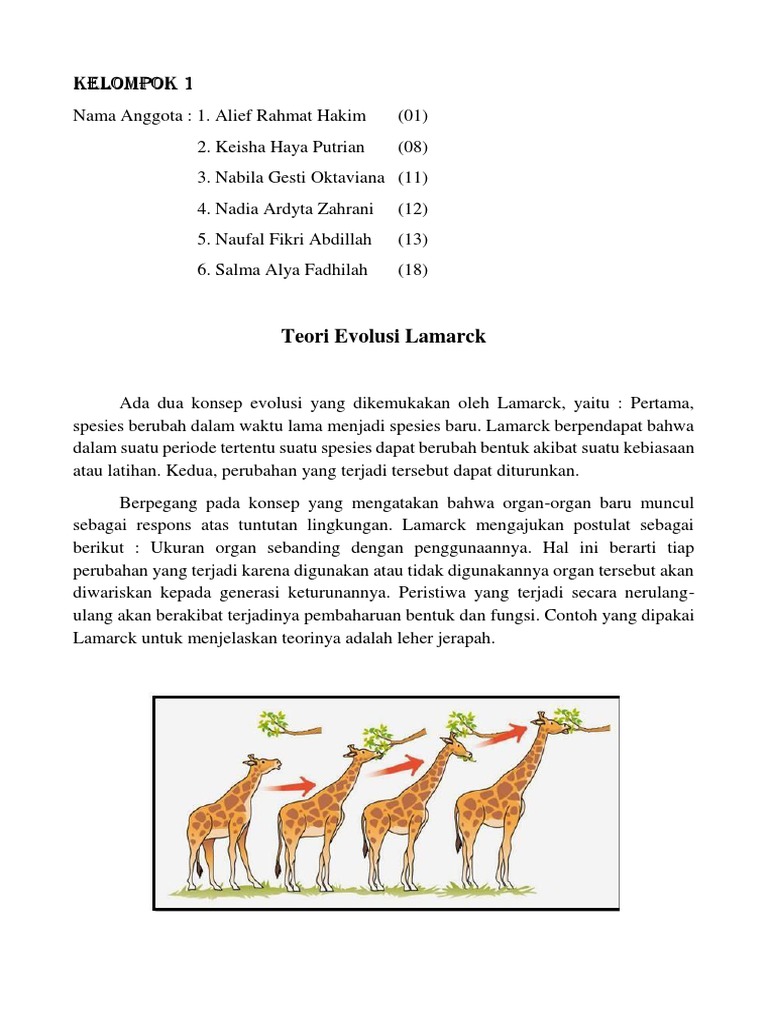 teori evolusi lamarck | PDF