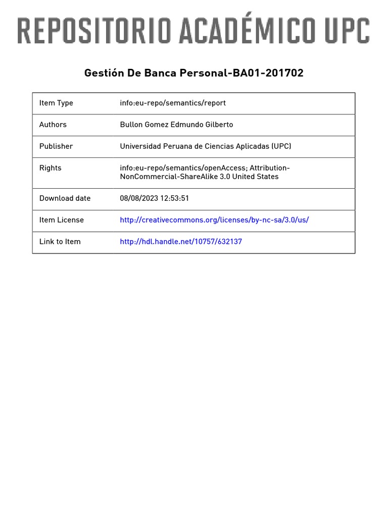 BA01 Gestión de Banca Personal 201702 | PDF