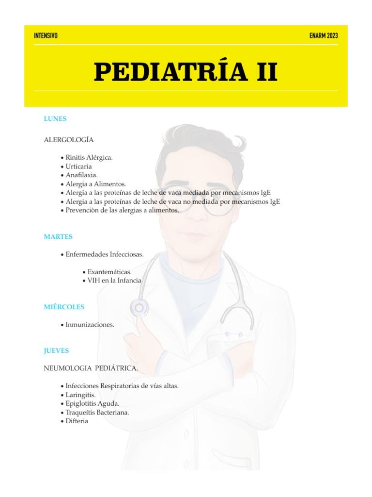 Tos Ferina y Alergias en Pediatría ENARM | PDF