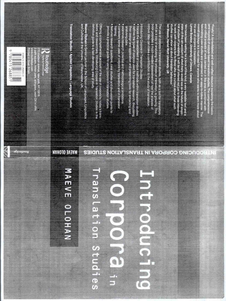 Olohan 2004 - Introducing Corpora in Language Studies | PDF