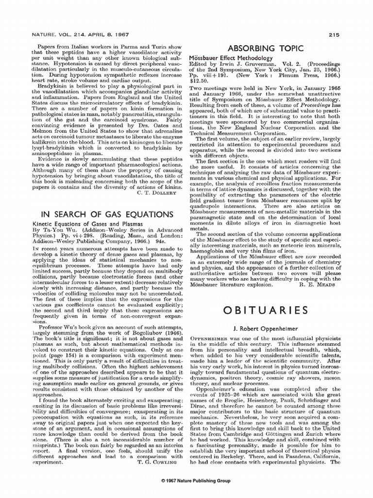Article on J. Robert Oppenheimer | PDF | Electron | Cosmic Ray