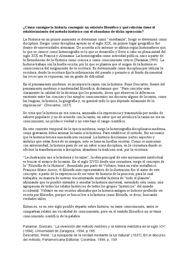 ¿Cómo Consigue La Historia Conseguir Un Estatuto Filosófico y Qué ... ¿Cómo Consigue La Historia Conseguir Un Estatuto Filosófico y Qué ...