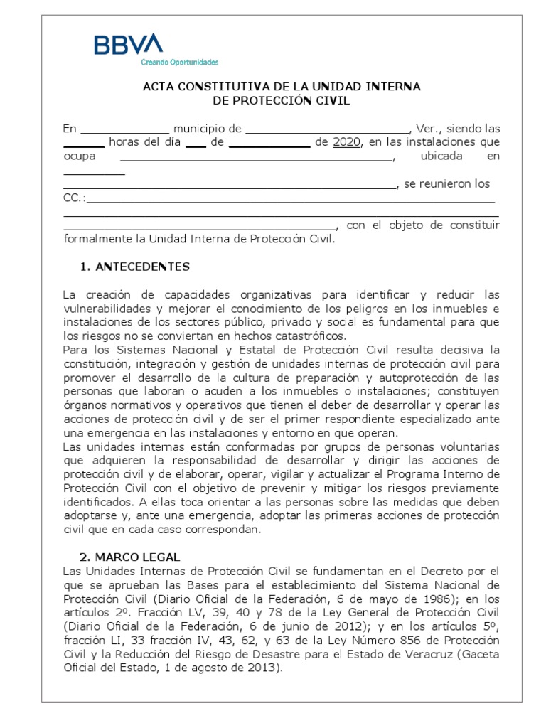 Acta Constitutiva UIPC | PDF | Defensa Civil | Gobierno