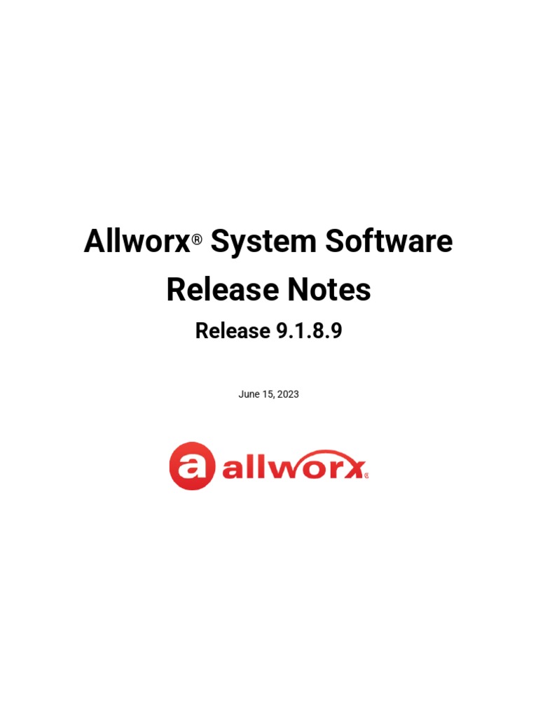Allworx Release Notes 9.1.8.9 | PDF | Computer Network | Android ...