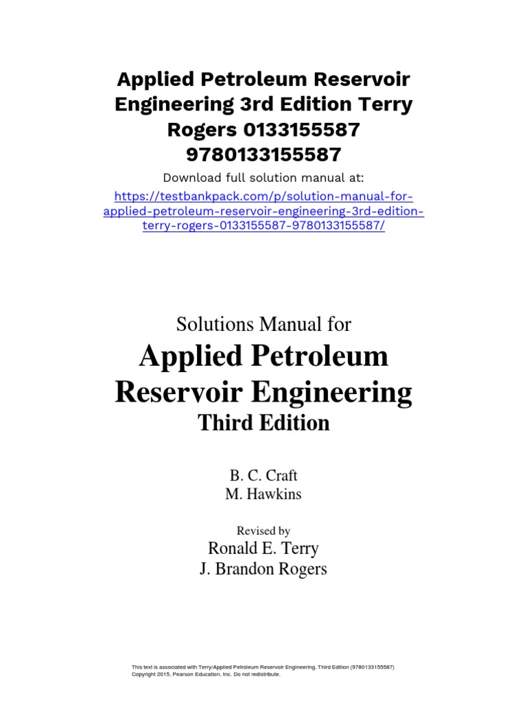 Applied Petroleum Reservoir Engineering 3rd Edition Terry Solutions Manual 1 | PDF | Gases ...