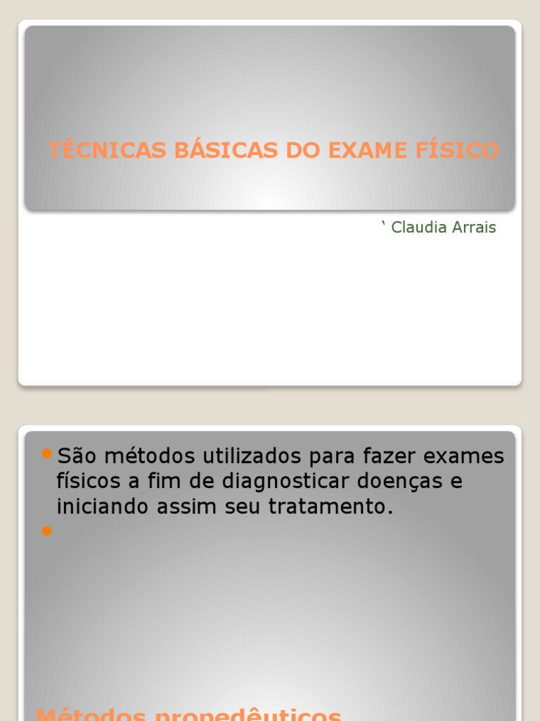 Técnicas Básicas de Exame Físico | PDF