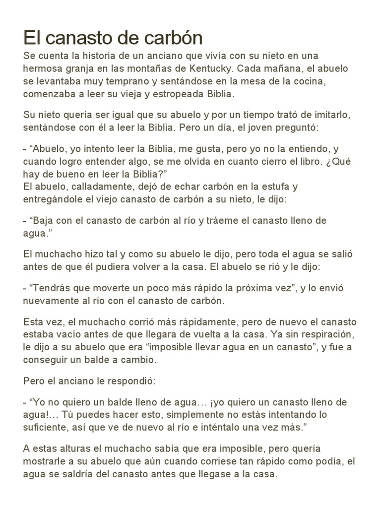 El Canasto de Carbón | PDF