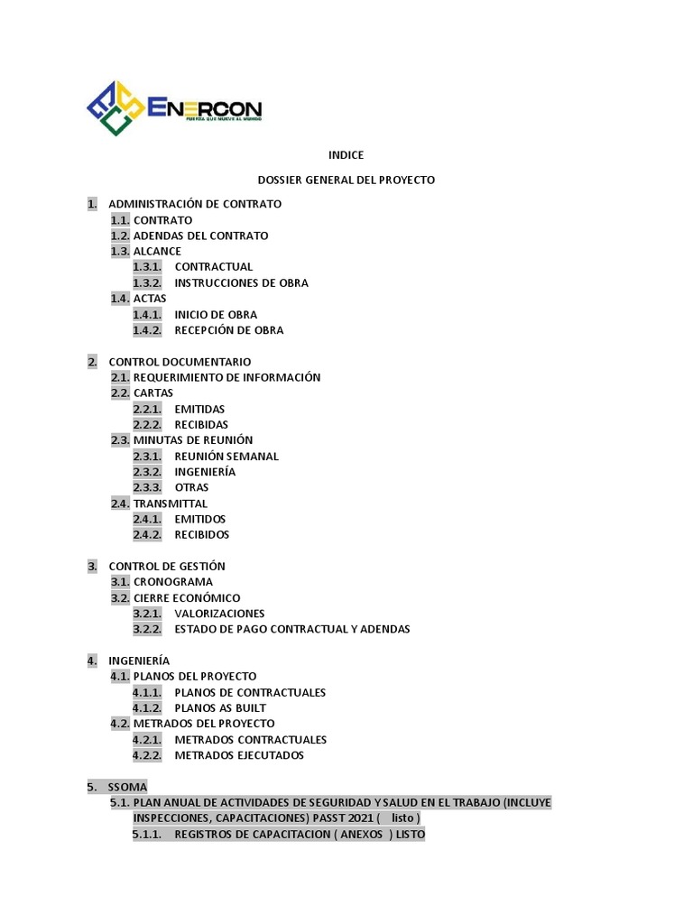 Indice Dossier | PDF