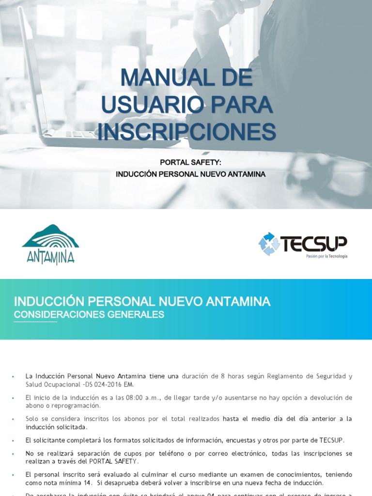 Manual de Usuario - Portal de Inscripciones | PDF